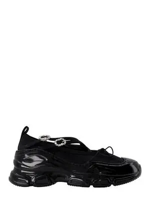 Simone Rocha Classic Criss Cross Tracker Pvc Sneakers - Black