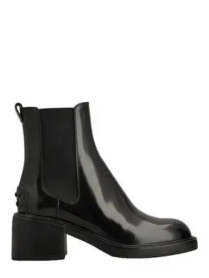 TOD'S Leather Ankle Boots - Black