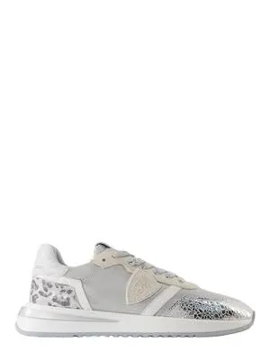 Philippe Model Low Top Canvas Sneakers - Silver