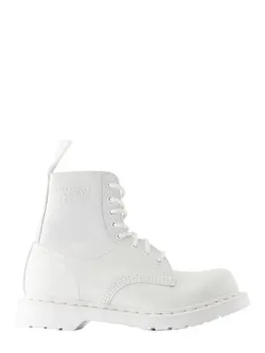 MAISON MARGIELA 1460 8-eye Leather Boots X Dr. Martens - White