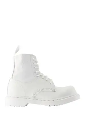 MAISON MARGIELA X Dr. Martens 1460 Leather Ankle Boots - White