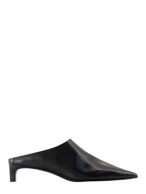 JIL SANDER Leather Mules - Black