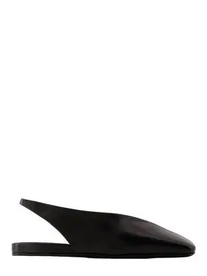 JIL SANDER Leather Slingback Ballet Sandals