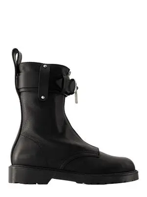 JW Anderson Leather Combat Boots - Black