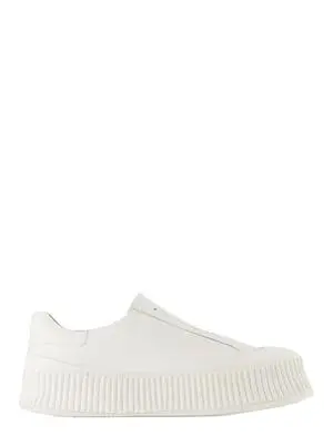 JIL SANDER Leather Sneakers - Beige
