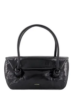 JIL SANDER Knot Small Leather Shoulder Bag - Black