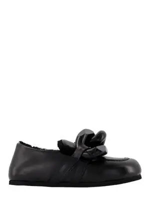 JW Anderson Chain Leather Loafers - Black