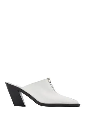 ELLEME Eclair Zip Leather Mules - White