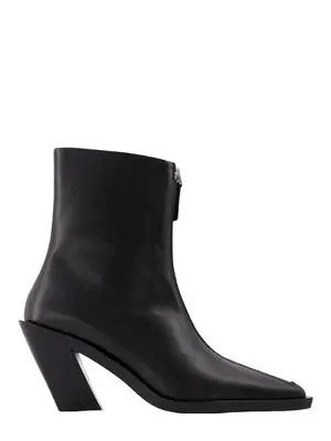 ELLEME Eclair Leather Zipper Boots - Black