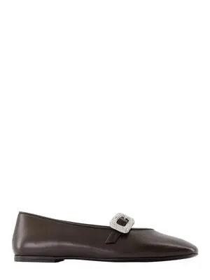 GIUSEPPE ZANOTTI Georgia Leather Ballerinas - Brown