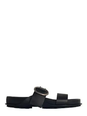 JIL SANDER Leather Slippers - Black