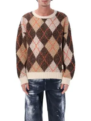Emporio Armani Jacquard-knit Argyle Sweater - F6001