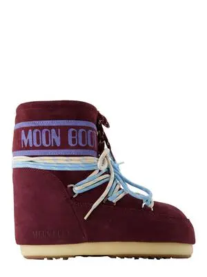Moon Boot Icon Low Suede Ankle Boots - Burgundy