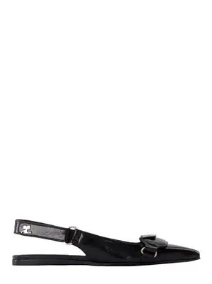 COURREGES Slingback Vinyl Leather Racer - Black