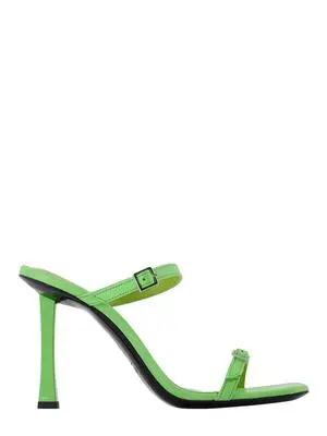 By Far Flick Leather Mules - Green