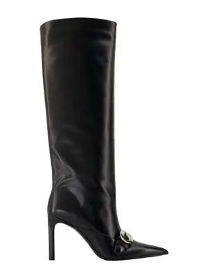 Coperni Leather Belt Boots - Black
