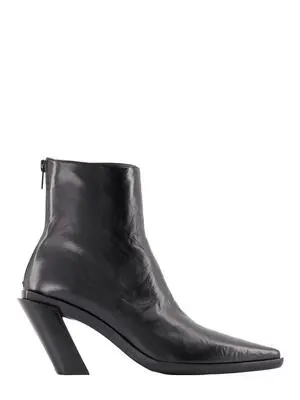 ANN DEMEULEMEESTER Florentine Leather Ankle Boots - Black