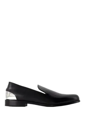 Alexander McQueen Metal Heel Loafers - Black