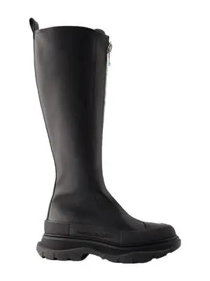 Alexander McQueen Tread Slick Leather Boots - Black