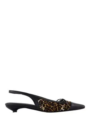 ANINE BING Zoey Leather Slingback Sandals - Black