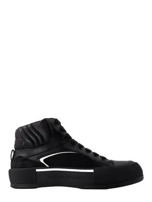Alexander McQueen Leather Deck Sneakers - Black