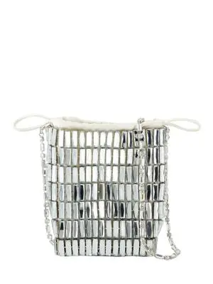SELF-PORTRAIT Crystal Mini Crossbody - Silver