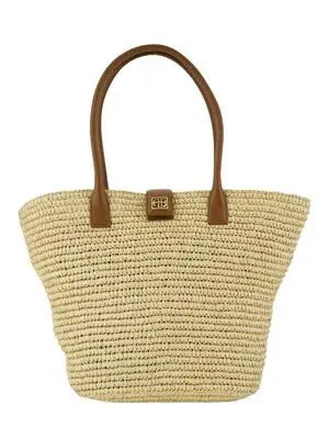 ANINE BING Cabas Lou Monogramme Tote - Beige
