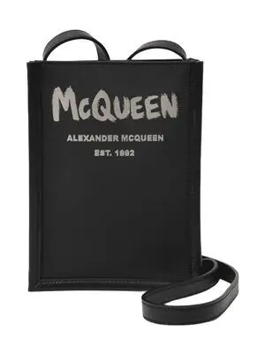 Alexander McQueen Mini Leather Crossbody Bag - Black