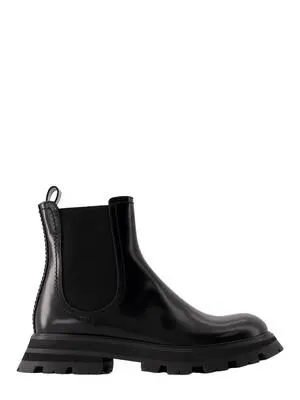 Alexander McQueen Leather Chelsea Boots - Black