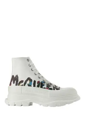 Alexander McQueen Tread Slick Canvas Sneakers - White