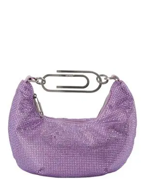 Off White Binder Clip Strass Bag - Purple