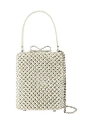 SELF-PORTRAIT Pearl Embellished Mini Bag - White