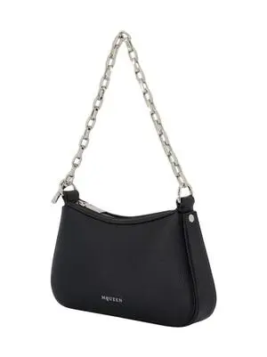 Alexander McQueen T Bar Mini Leather Handbag - Black