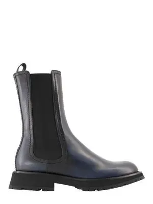 Alexander McQueen Leather Chelsea Boots - Grey