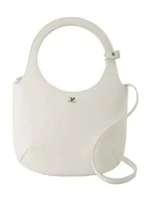 COURREGES Leather Shoulder Bag - White