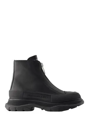 Alexander McQueen Tread Slick Leather Ankle Boots - Black