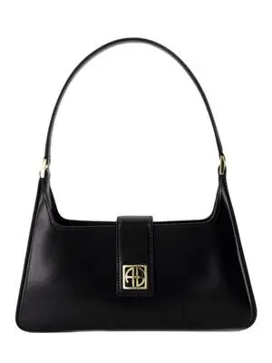 ANINE BING Lou Leather Shoulder Bag - Black