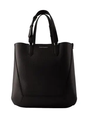 Alexander McQueen The Edge Medium Leather Shopper Bag - Black