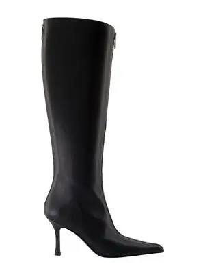 Alexander Wang Vera 85mm Leather Knee High Zip Boots - Black