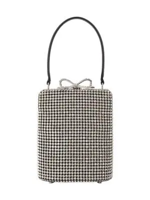 SELF-PORTRAIT Crystal Embellished Handheld Bag - Silver