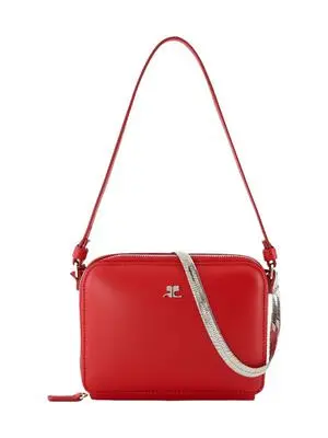 COURREGES Cloud Chained Leather Purse - Red