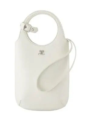 COURREGES Slim Holy Leather Purse - White