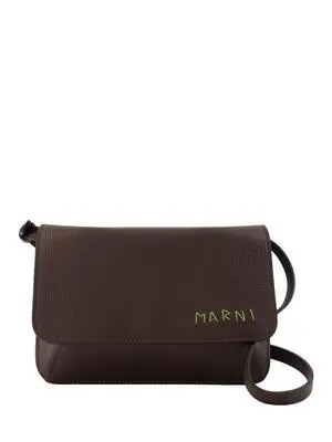 Marni Crossbody Leather Bag - Brown