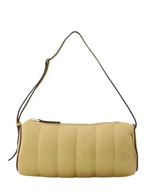 Manu Atelier Padded Cylinder Bag - Beige