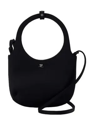 COURREGES Holy Shoulder Bag Satin - Black