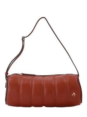 Manu Atelier Padded Cylinder Leather Bag - Red