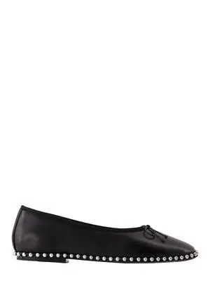 Alexander Wang Lina Ballchain Leather Ballerinas - Black
