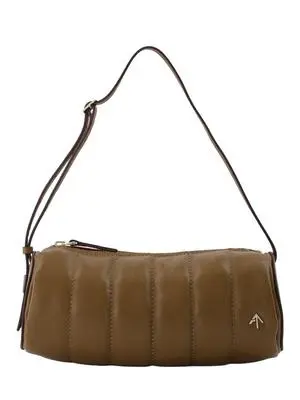 Manu Atelier Padded Leather Cylinder Bag - Brown