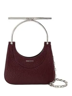 Alexander McQueen Mini Cross Bar Leather Purse - Red