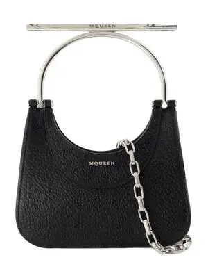 Alexander McQueen Mini Cross Bar Leather Purse - Black